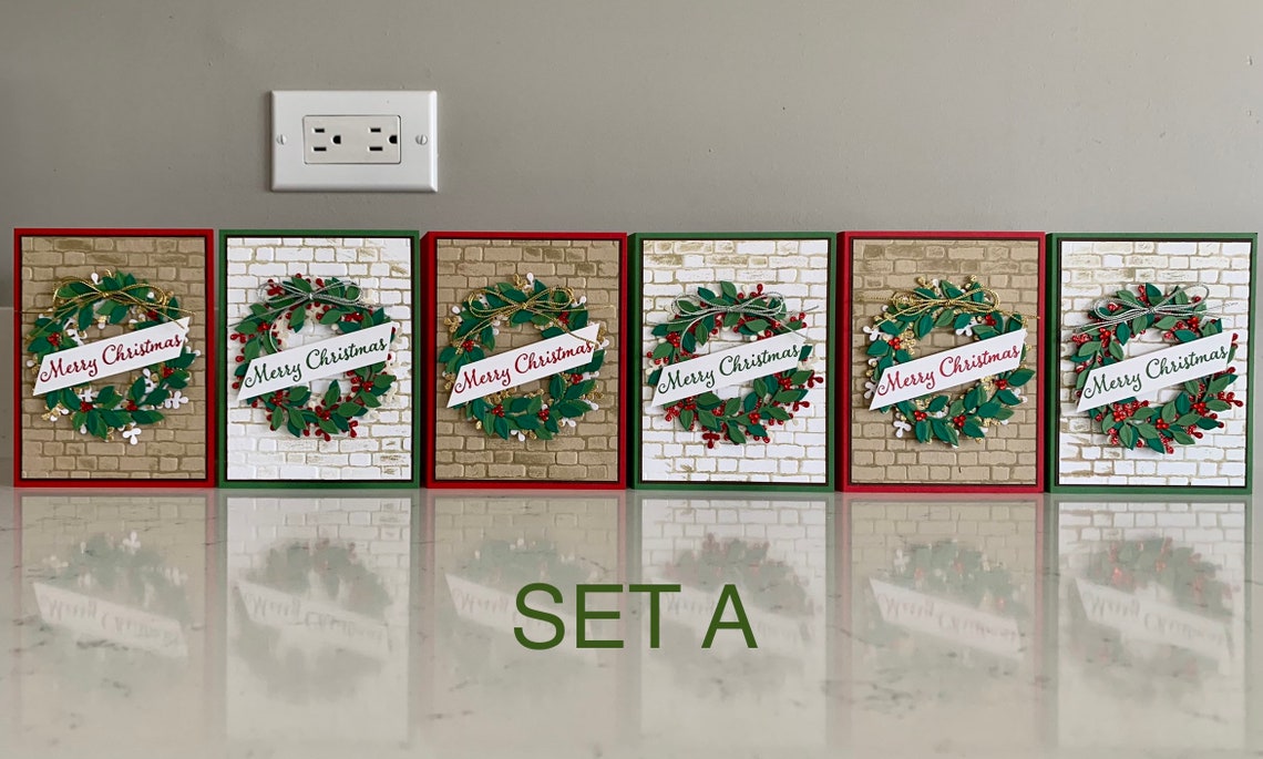 Handmade Cards Stampin up Set of 6 Merry Christmas Cards - Etsy