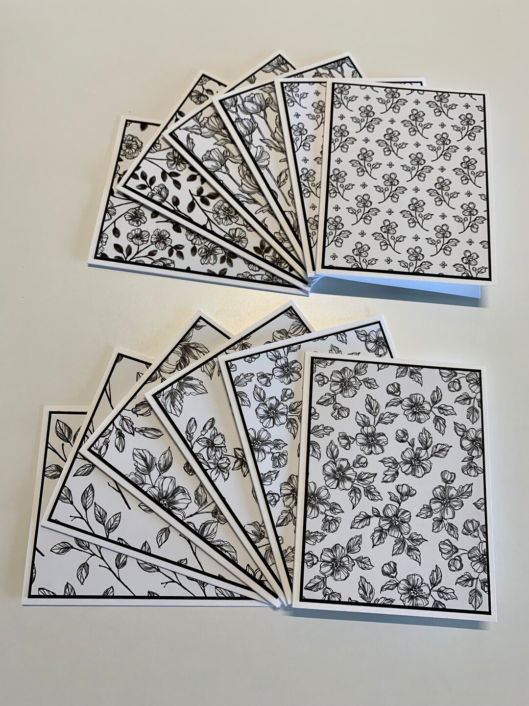 Handmade Stampin’ up Perfectly Penciled DSP Notecards W/ Envelopes - Set of 12 - Blank Inside ...
