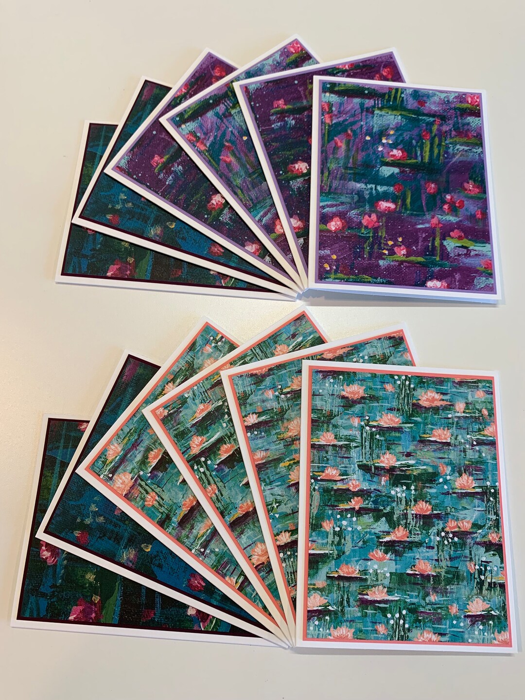 Handmade Stampin up Lily Impressions DSP Notecards W/ Envelopes Set of 12 Blank Inside Colorful ...