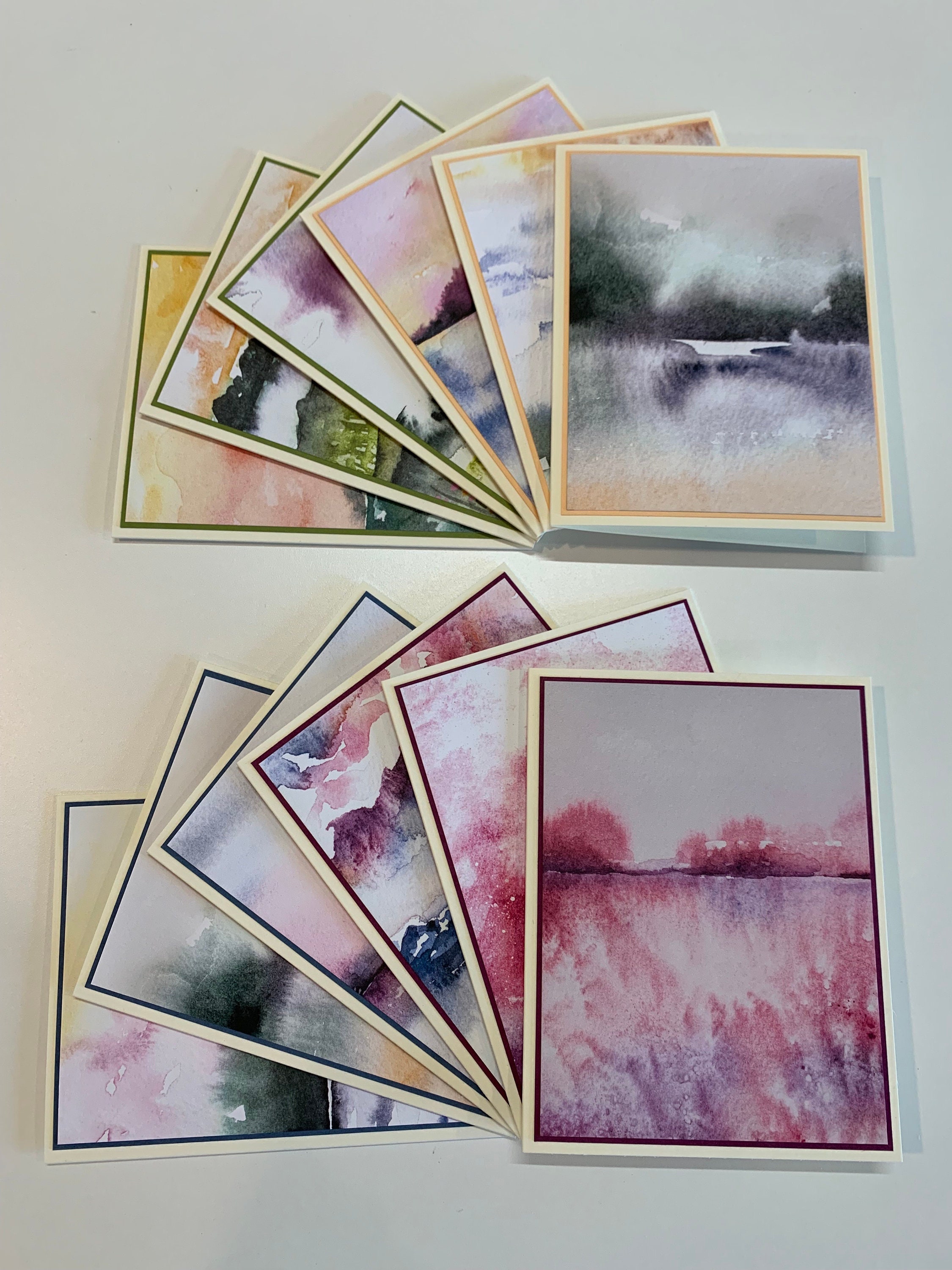 Handmade Stampin’ up New Horizons Designer Series Paper Notecards With ...