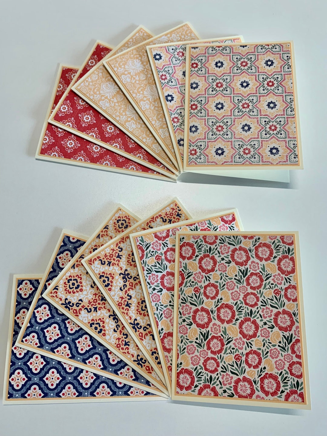 Handmade Stampin’ up Lovely Linen Designer Series Paper Notecards With ...
