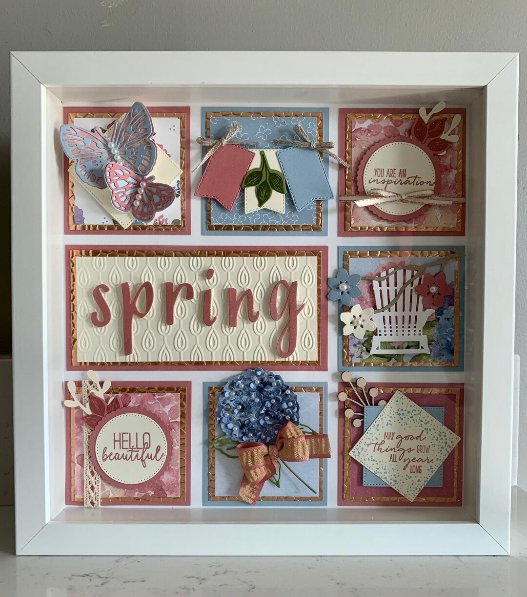 Spring 10x10 Shadow Box Sampler | Hydrangea Flowers | Perfect Gift for ...