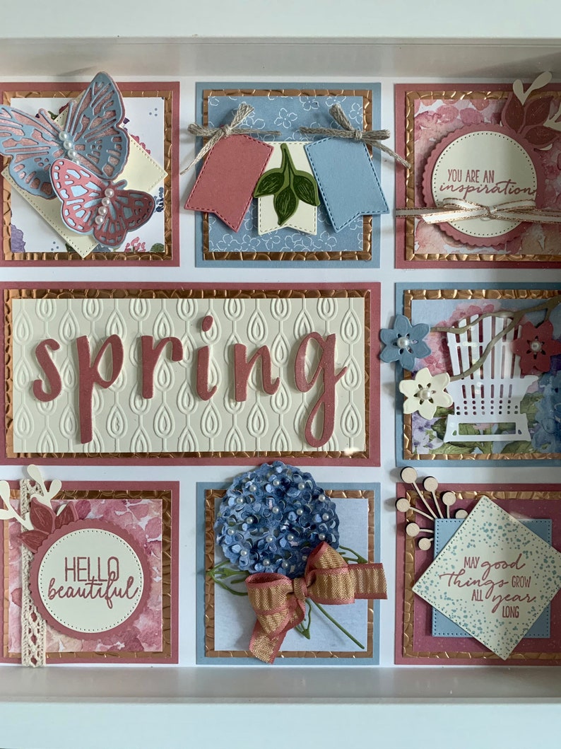 Spring 10x10 Shadow Box Sampler Hydrangea Flowers Perfect Gift for Any ...