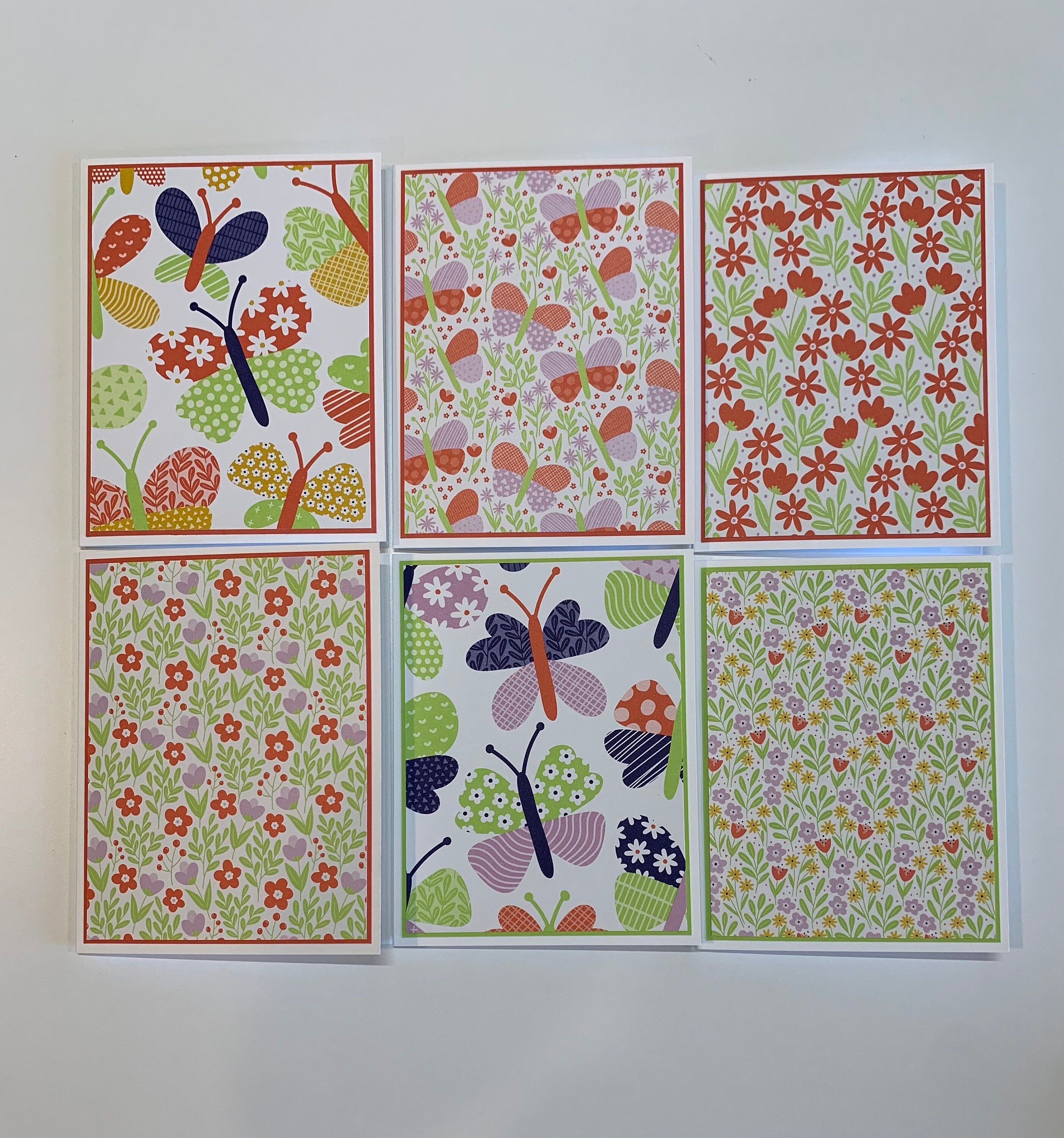 Handmade Stampin up Butterfly Kisses Designer Series Paper Notecards W ...