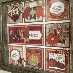 Fall or Autumn 10x10 Shadow Box Sampler | Leaves, Pumpkins, and Daisies ...