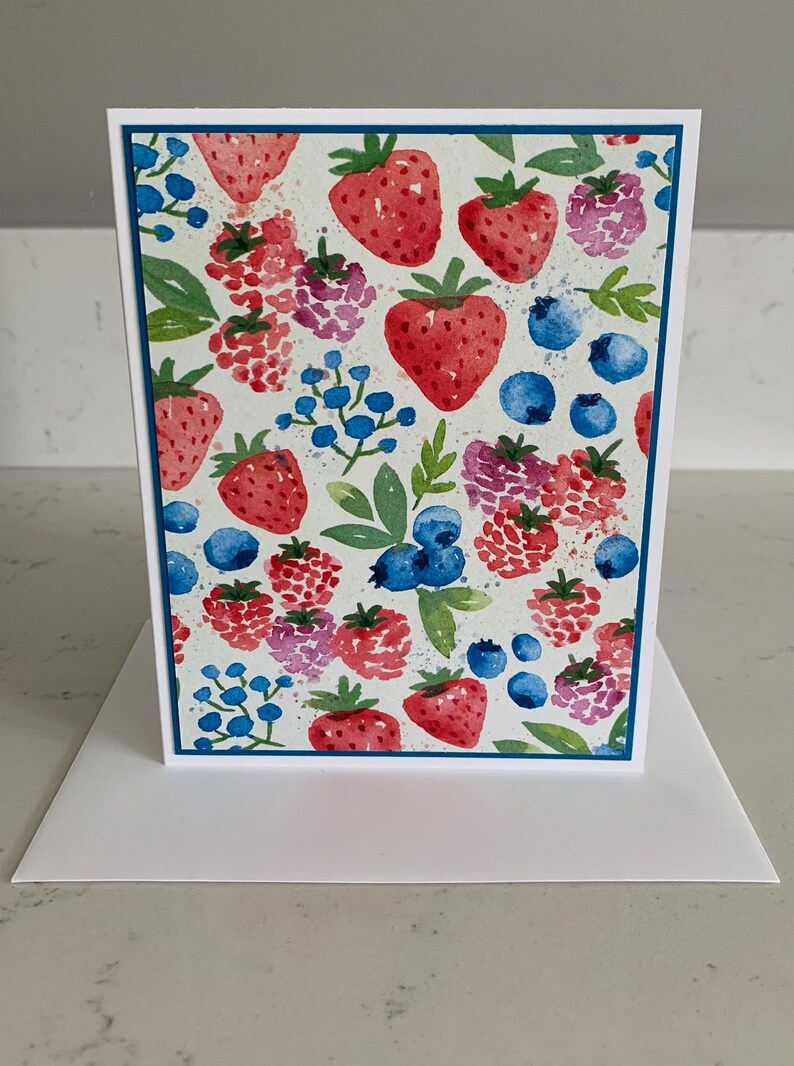 Handmade Stampin’ up Berry Delightful DSP Notecards W/ Envelopes - Set ...