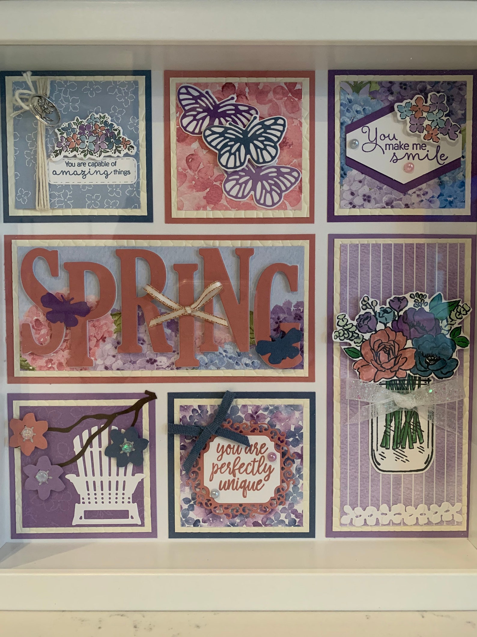 Spring 10x10 Shadow Box Sampler Hydrangea Flowers Perfect - Etsy