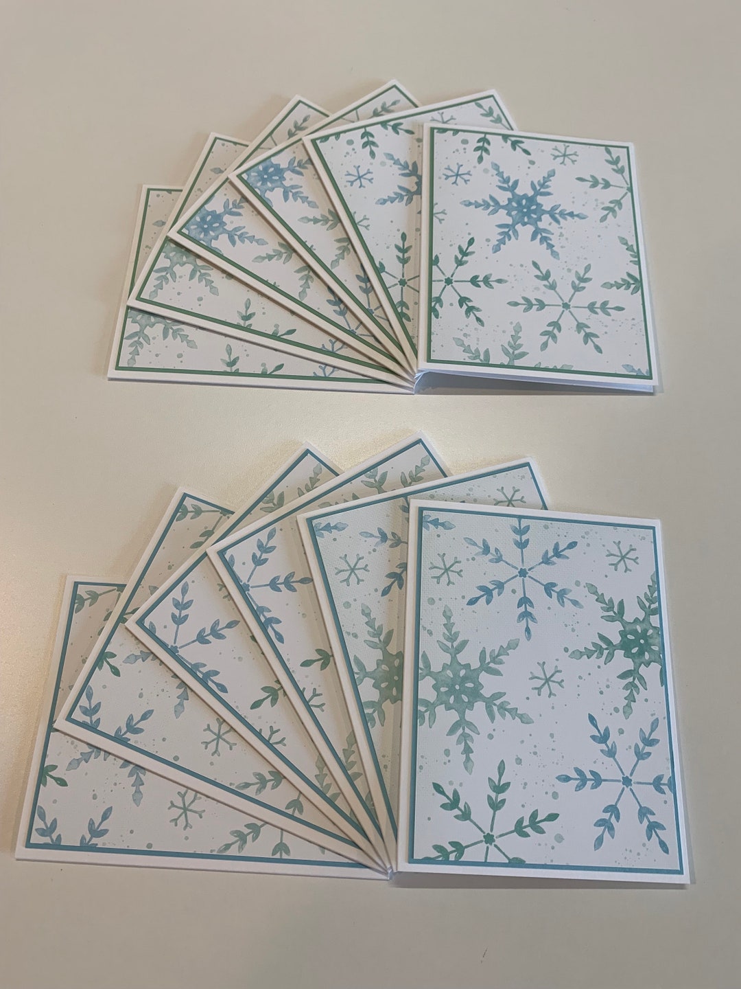 Handmade Stampin’ up Snowflake Splendor DSP Notecards W/ Envelopes ...