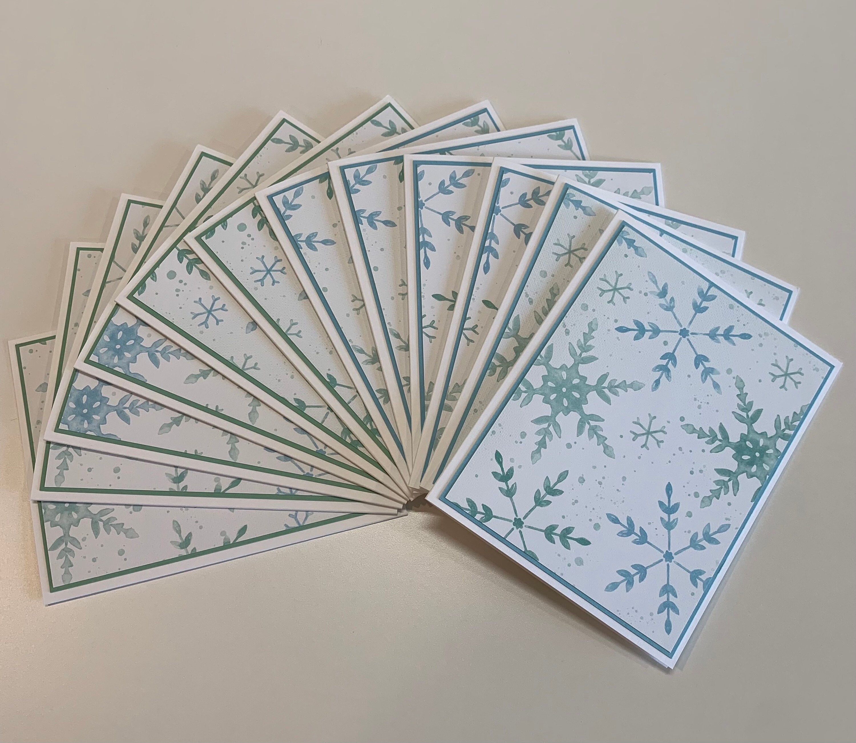 Handmade Stampin’ up Snowflake Splendor DSP Notecards W/ Envelopes ...