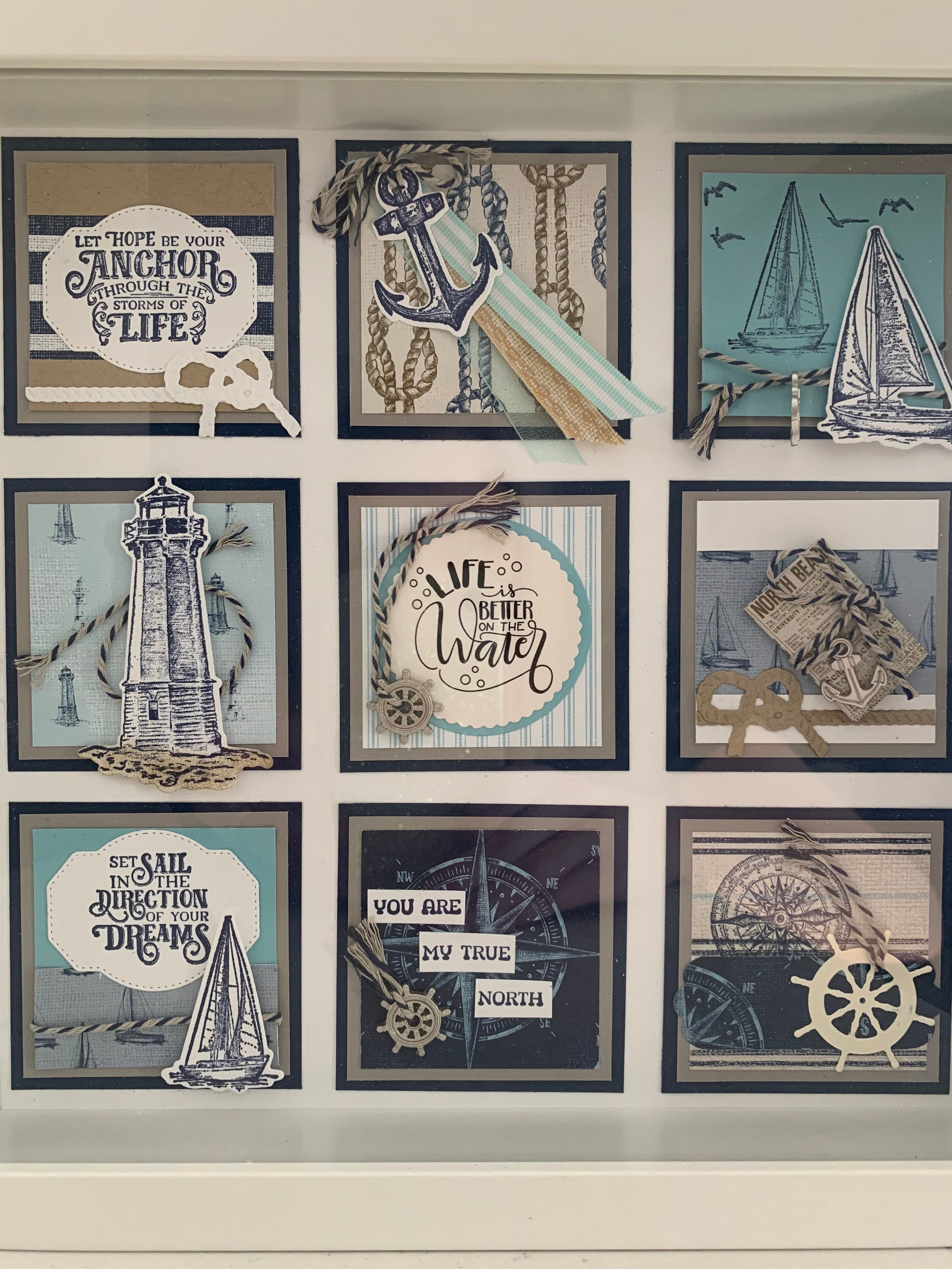Sailing Lighthouse Life is Better on the Water 10x10 Shadow Box Sampler ...