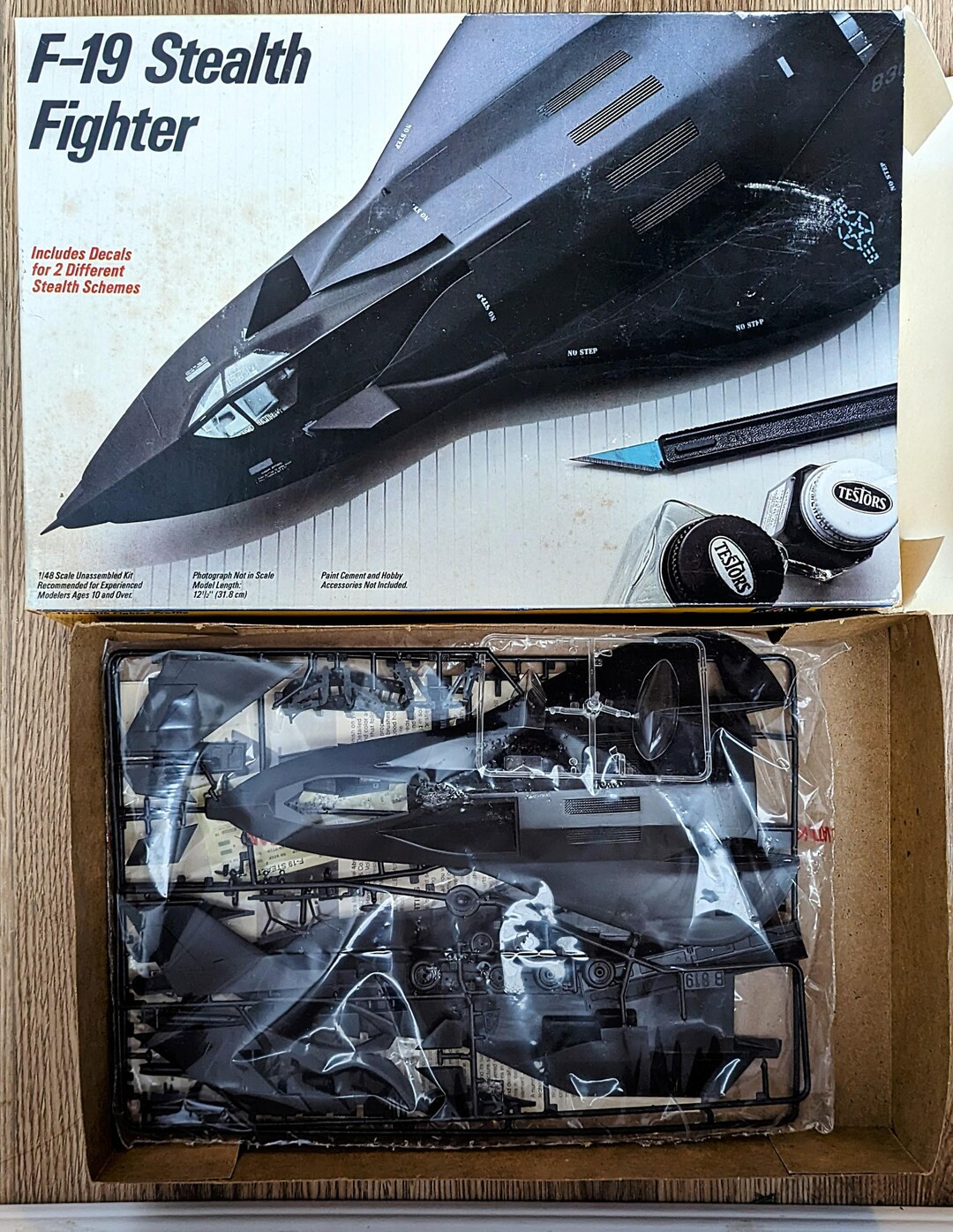 F-19 Stealth Fighter TESTORS Italeri 1986 Vintage Model Building Kit ...