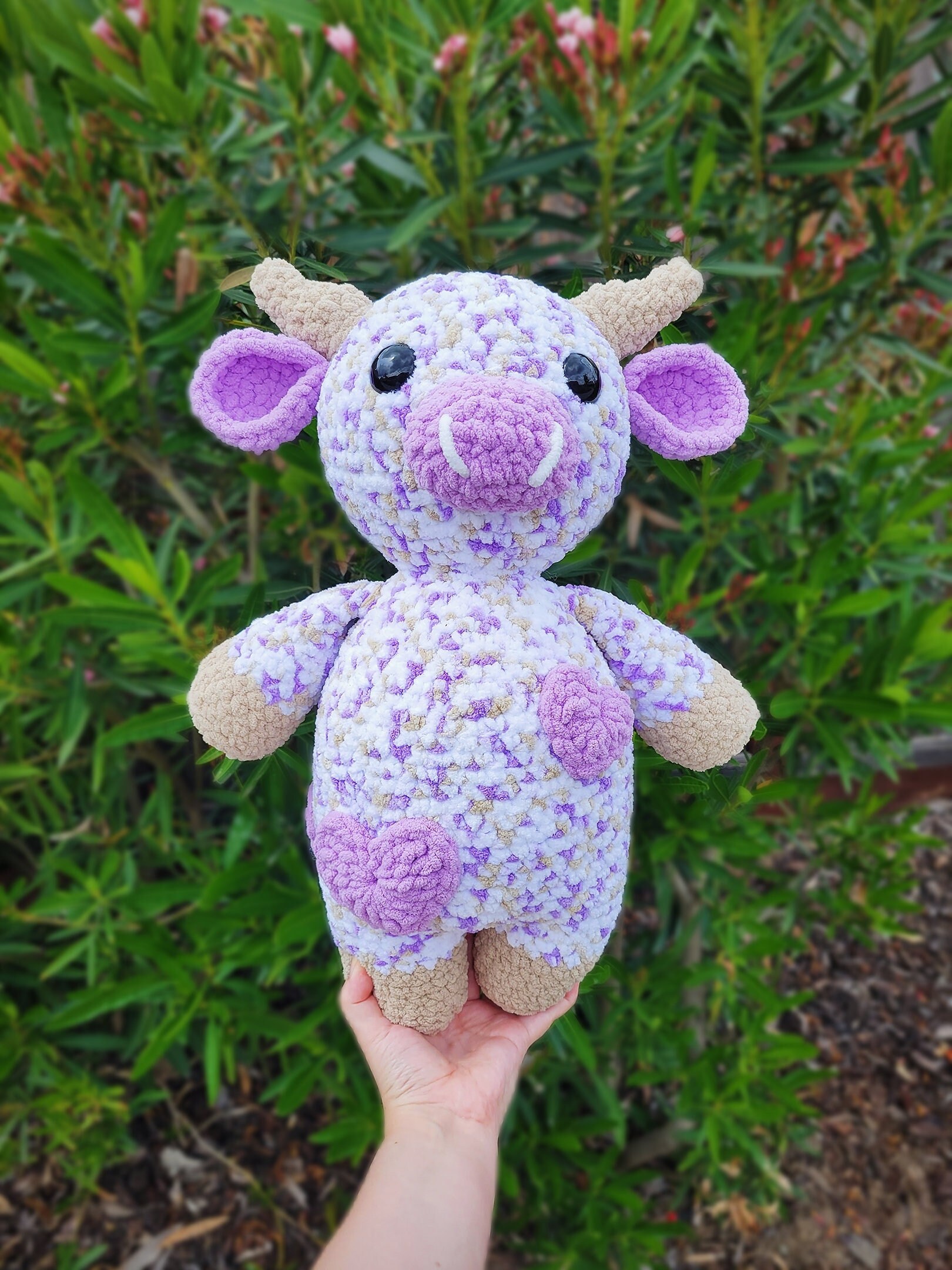 Crochet Cow Plush - Peanut Butter and Jelly Cow - Handmade Crochet Cow ...