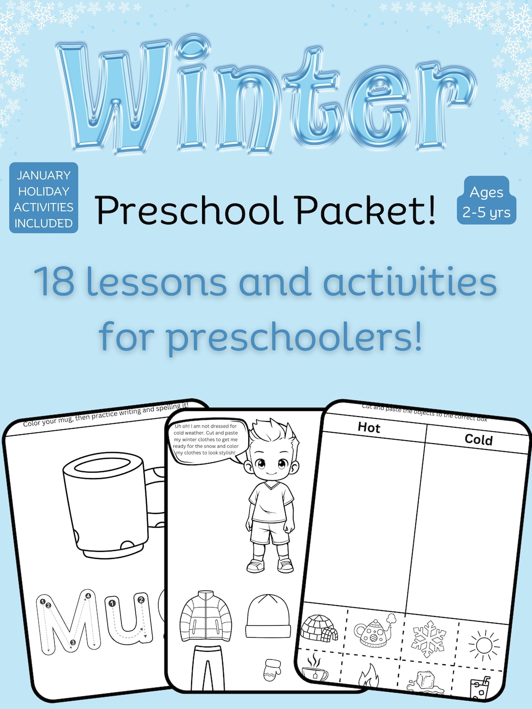 Preschool Workbook | January Activities | Toddler and Preschool ...