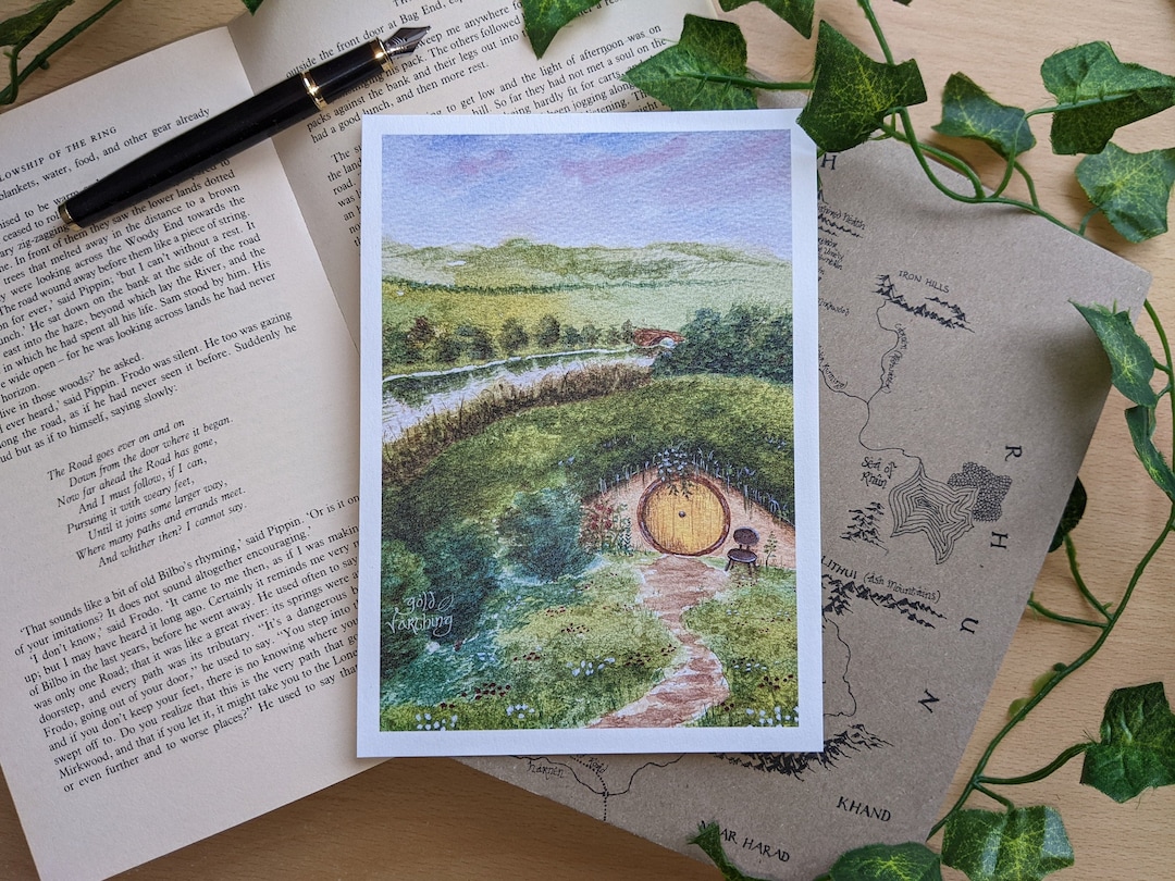 Fantasy Art Print | Yellow Shire Door Watercolour Wall Decor | Fanart ...