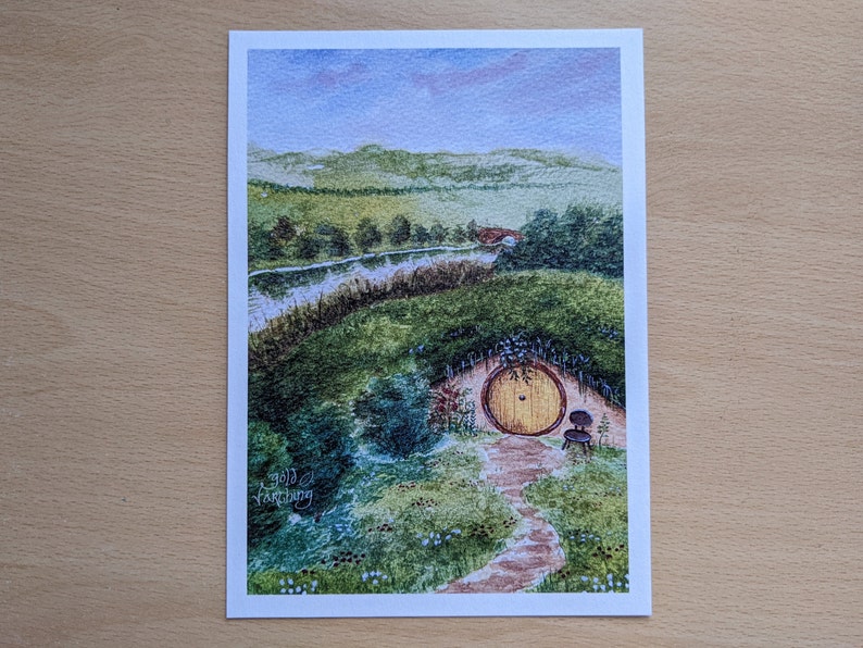 Fantasy Art Print | Yellow Shire Door Watercolour Wall Decor | Fanart ...