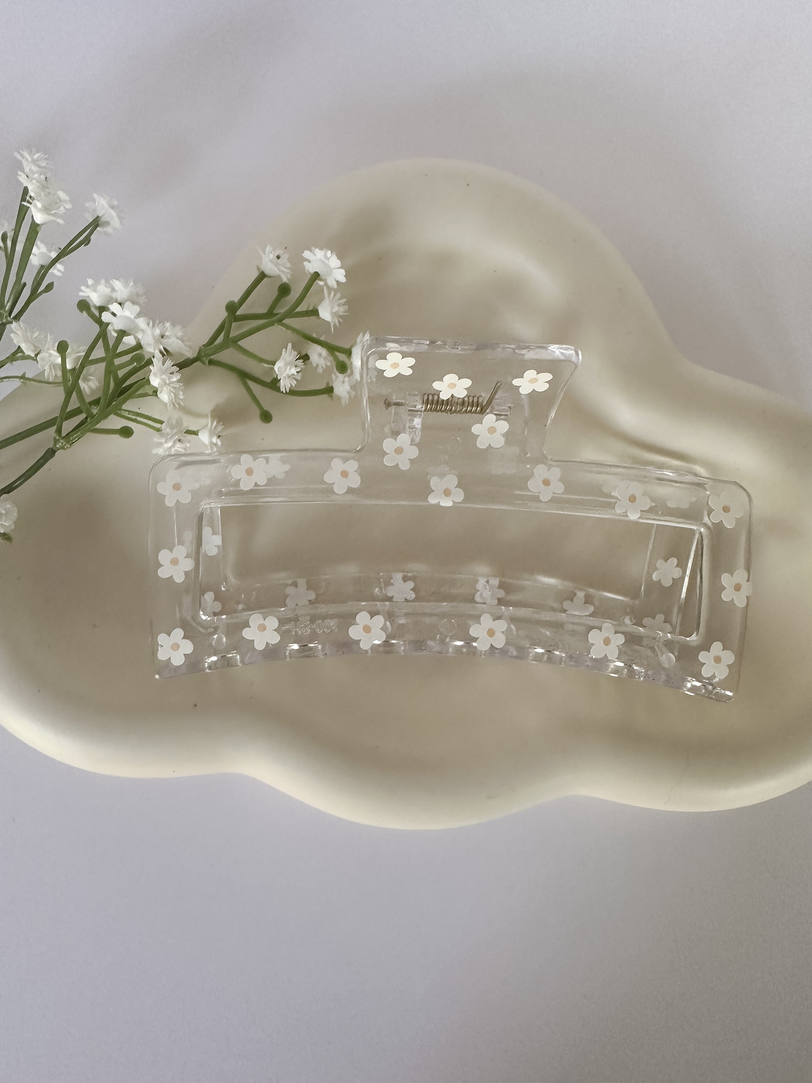 Daisy Claw Clip, Large Hair Clip, Aesthetic Flower Hair Clip, Clear ...