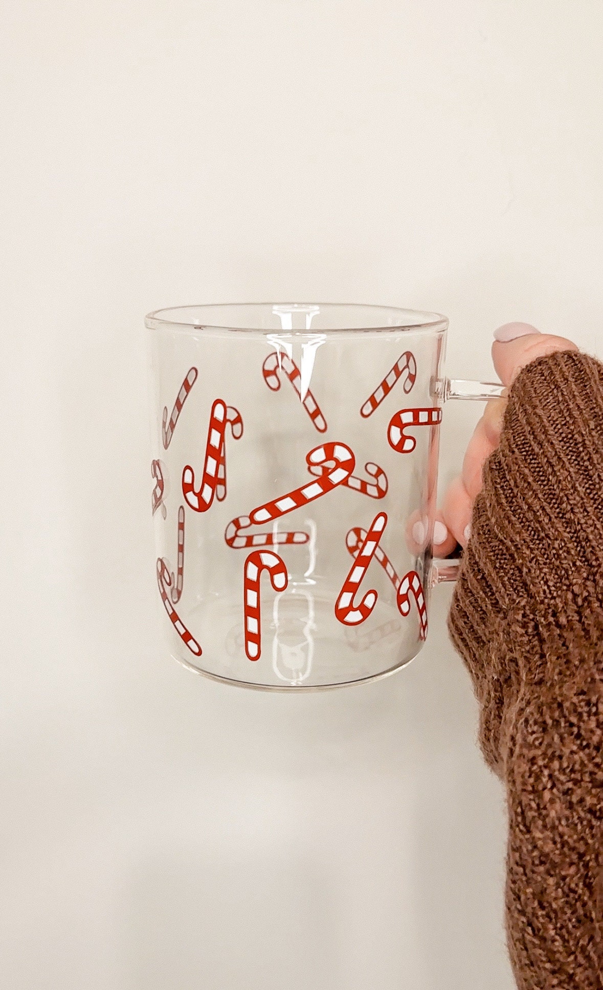 Candy Cane Glass Mug, Holiday Gift, Hot Cocoa Mug, Candy Cane Coffee ...