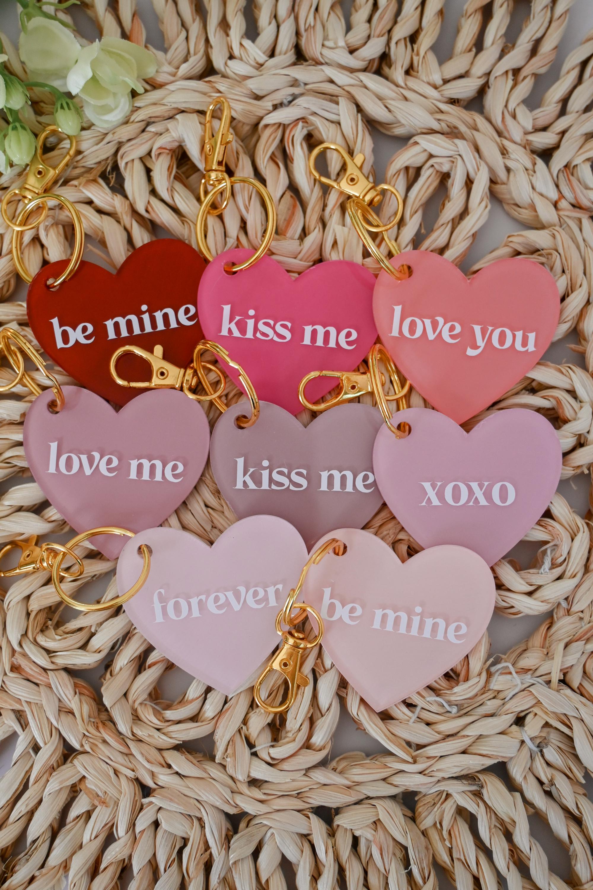 Candy Heart Keychain, Conversation Hearts Keychain, Cute Key ...