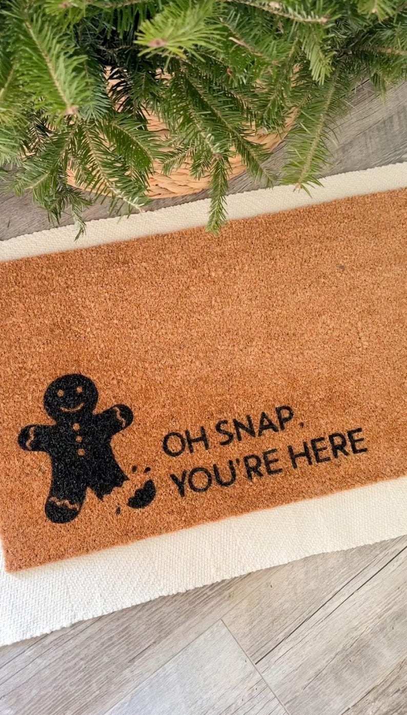 Gingerbread Welcome Mat, Funny Christmas Doormat, Christmas Home Decor ...