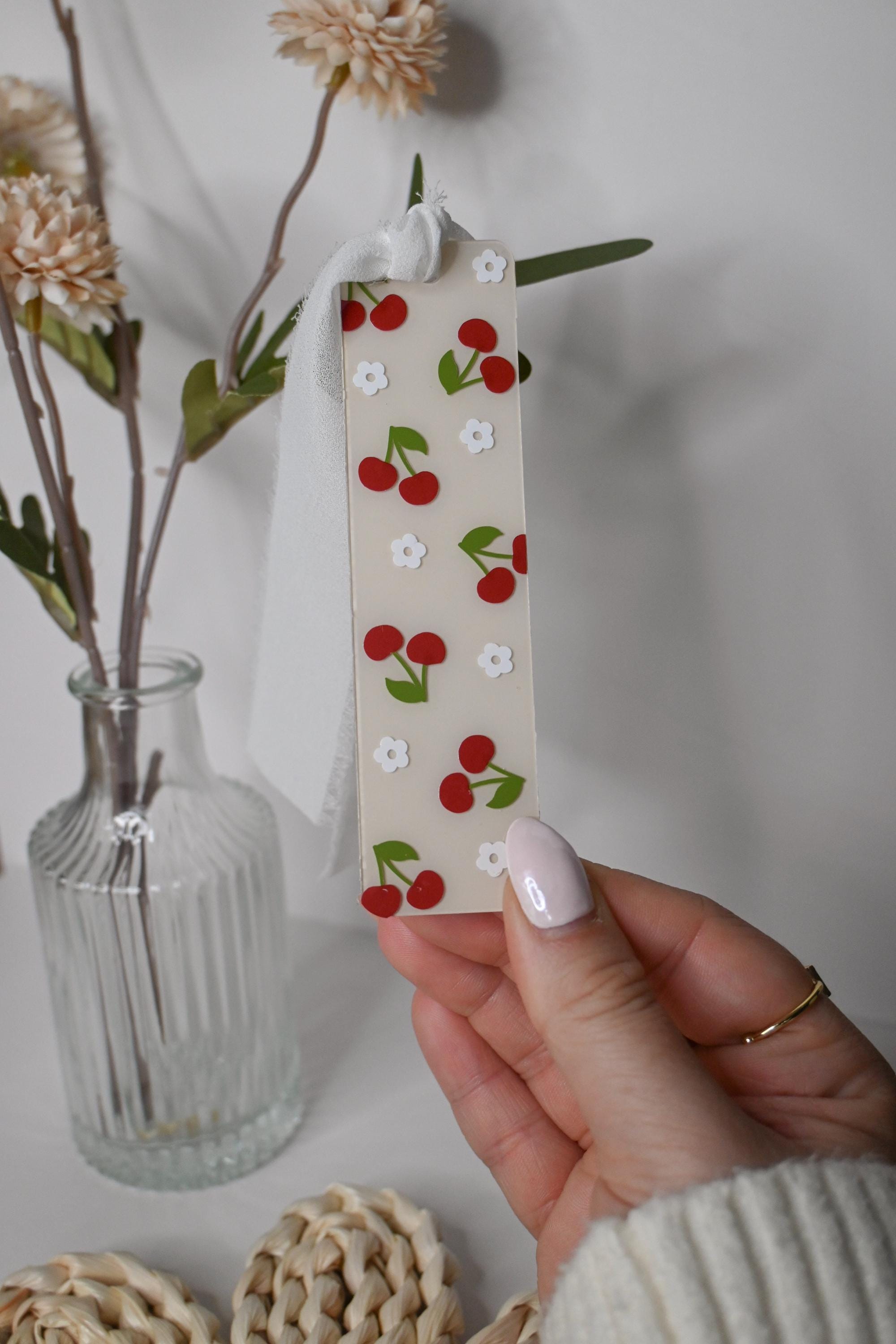 Fruit and Flowers Acrylic Bookmark, Handmade Bookmarks With Ribbon ...