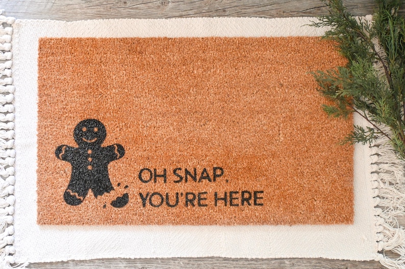 Gingerbread Welcome Mat, Funny Christmas Doormat, Christmas Home Decor ...