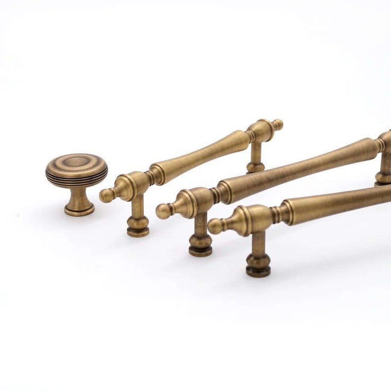 Antique Brass Handles Cabinet Knobs and Pulls Antique Gold Drawer Pulls Solid Brass Cabinet ...