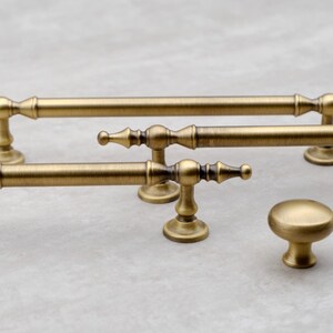 Antique Brass Cabinet Handles | Solid Brass Kitchen Hardware - Etsy