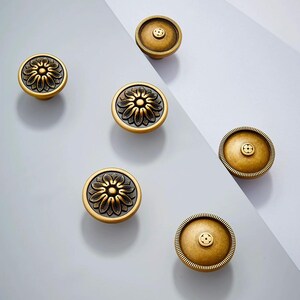 Antique Cabinet Knobs Solid Brass | Aged Brass Knobs | Gold Dresser Knobs | Brass Dresser Knobs ...