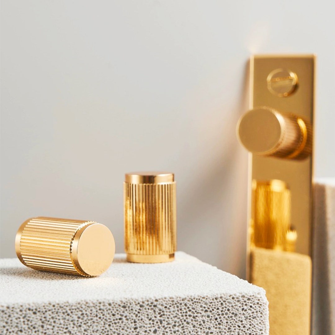 Backplate Knurled Brass Knobs Gold Knurled Knobs With Backplate Knurled ...