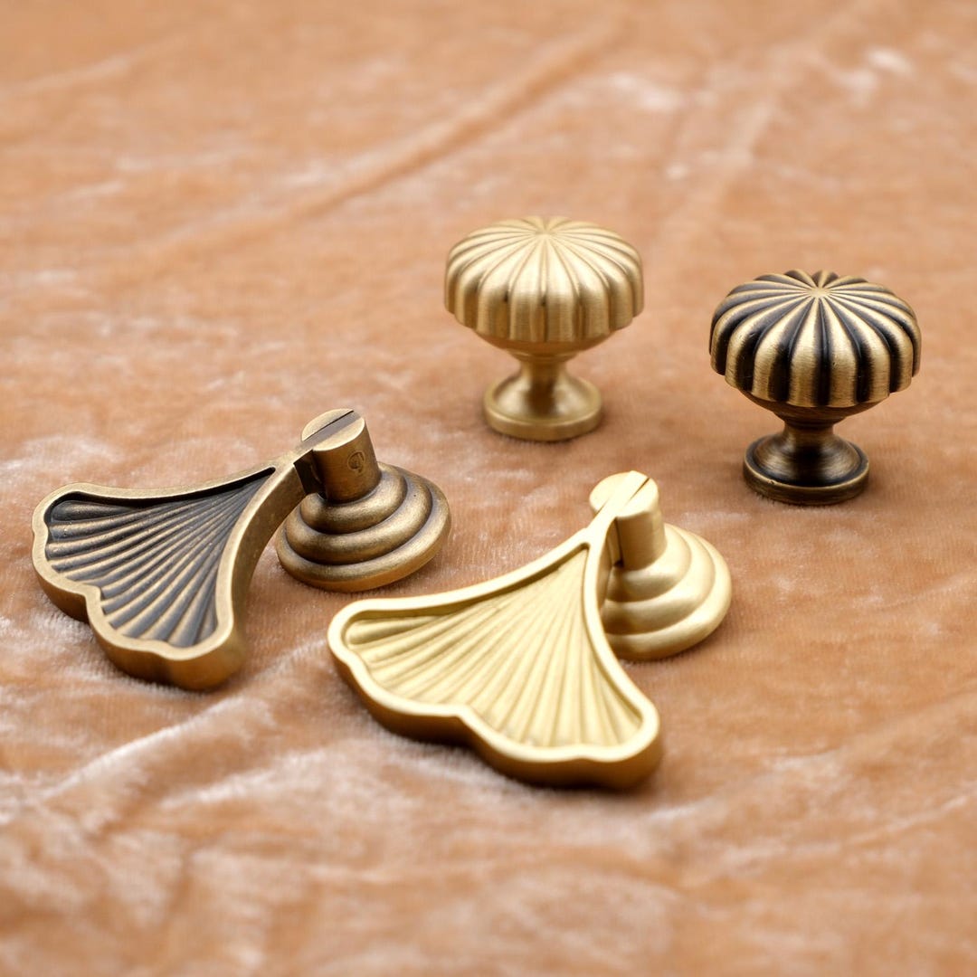 Antique Brass Dresser Knobs | Aged Brass Drop Knobs | Antique Gold Drop Knobs | Solid Brass ...