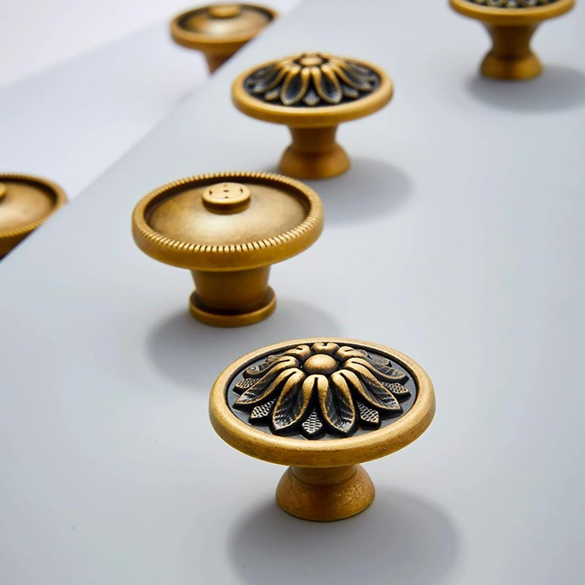Antique Cabinet Knobs Solid Brass | Aged Brass Knobs | Gold Dresser Knobs | Brass Dresser Knobs ...