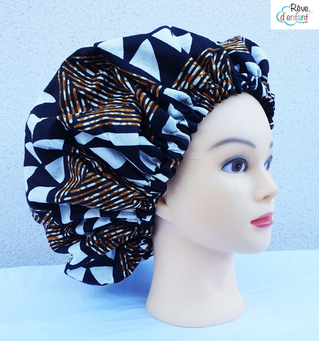 Turban/ Reversible Adult Wax and Satin Hat/ African Print Headwrap Size ...