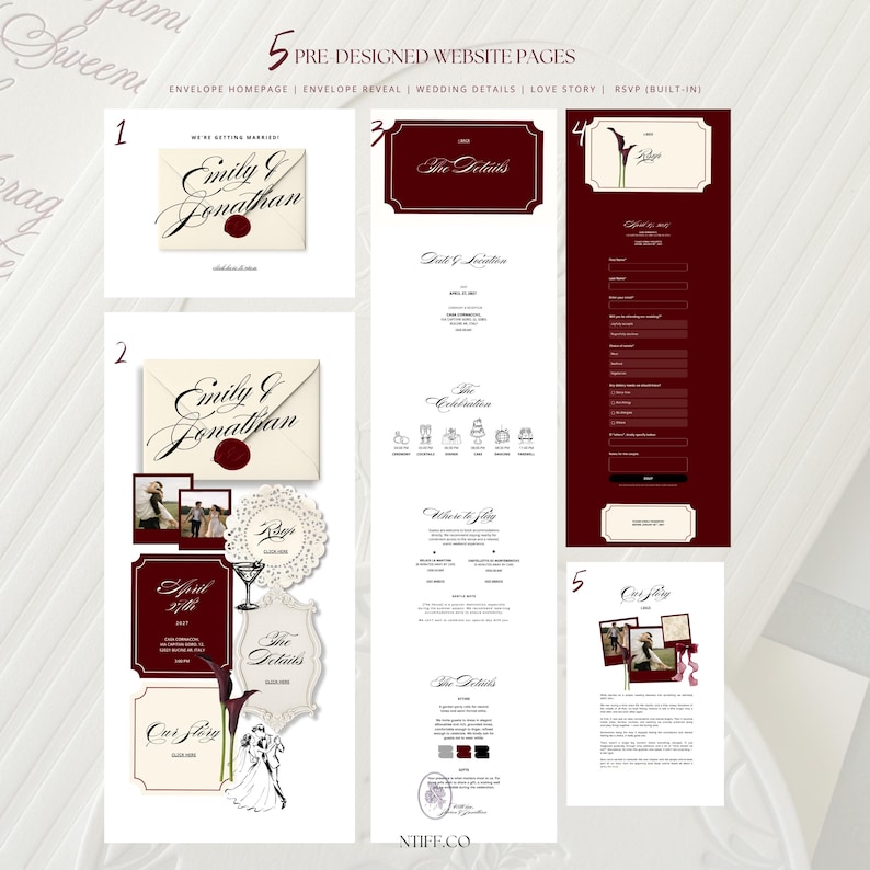 Old Money Wedding Website Template, Minimal Fine Art Canva Wedding ...