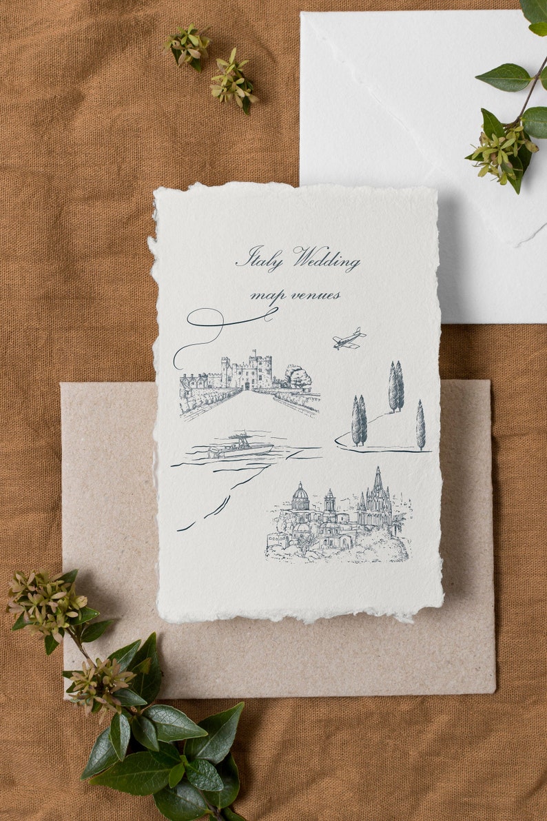 Custom Destination Wedding Venue Map, Custom Wedding Map Illustration ...