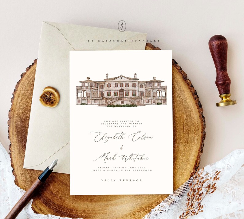 Custom Save the Date Illustration Custom Illustrated Wedding - Etsy