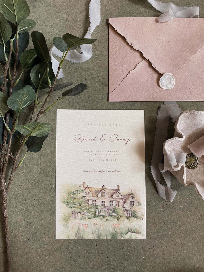 Custom Save the Date Illustration Custom Illustrated Wedding - Etsy