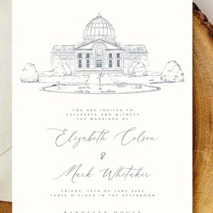 Custom Wedding Venue Illustration,wedding Invitation,custom Wedding ...