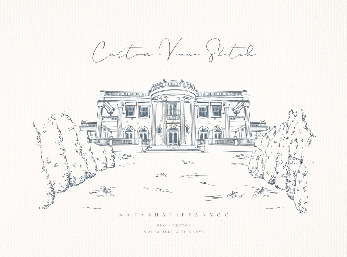 Custom Wedding Venue Illustration,wedding Invitation,custom Wedding ...