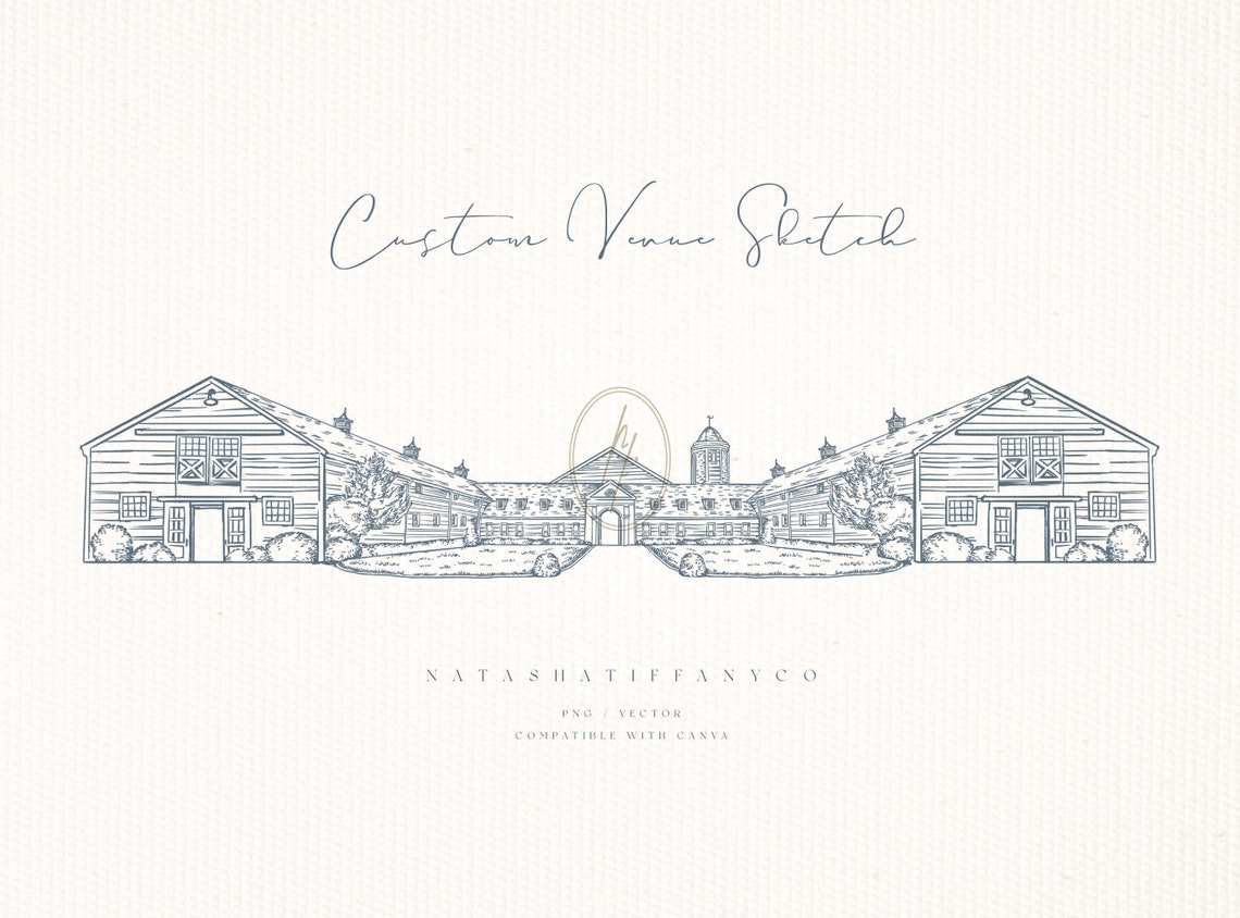 Custom Wedding Venue Illustration,wedding Invitation,custom Wedding ...