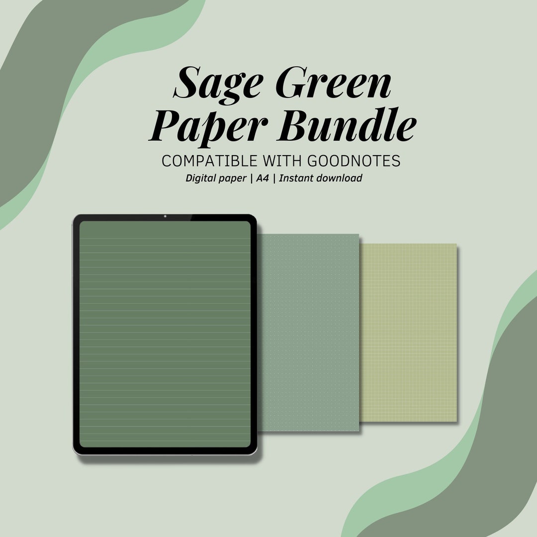 Digital Paper Goodnotes, Green, Digital Notepad, Note Taking Template ...