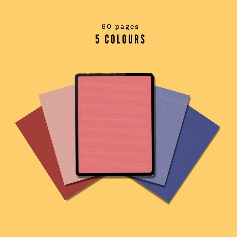 Digital Paper Goodnotes Coloured Digital Notepad Note - Etsy