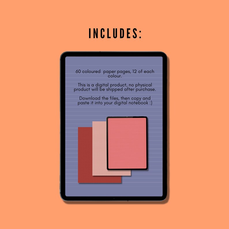 Digital Paper Goodnotes Coloured Digital Notepad Note - Etsy