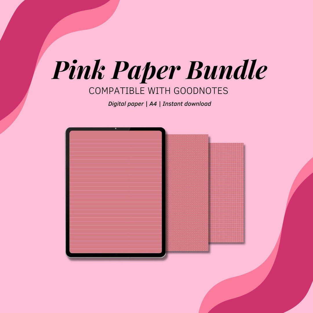 Digital Paper Goodnotes, Pink, Digital Notepad, Note Taking Template ...