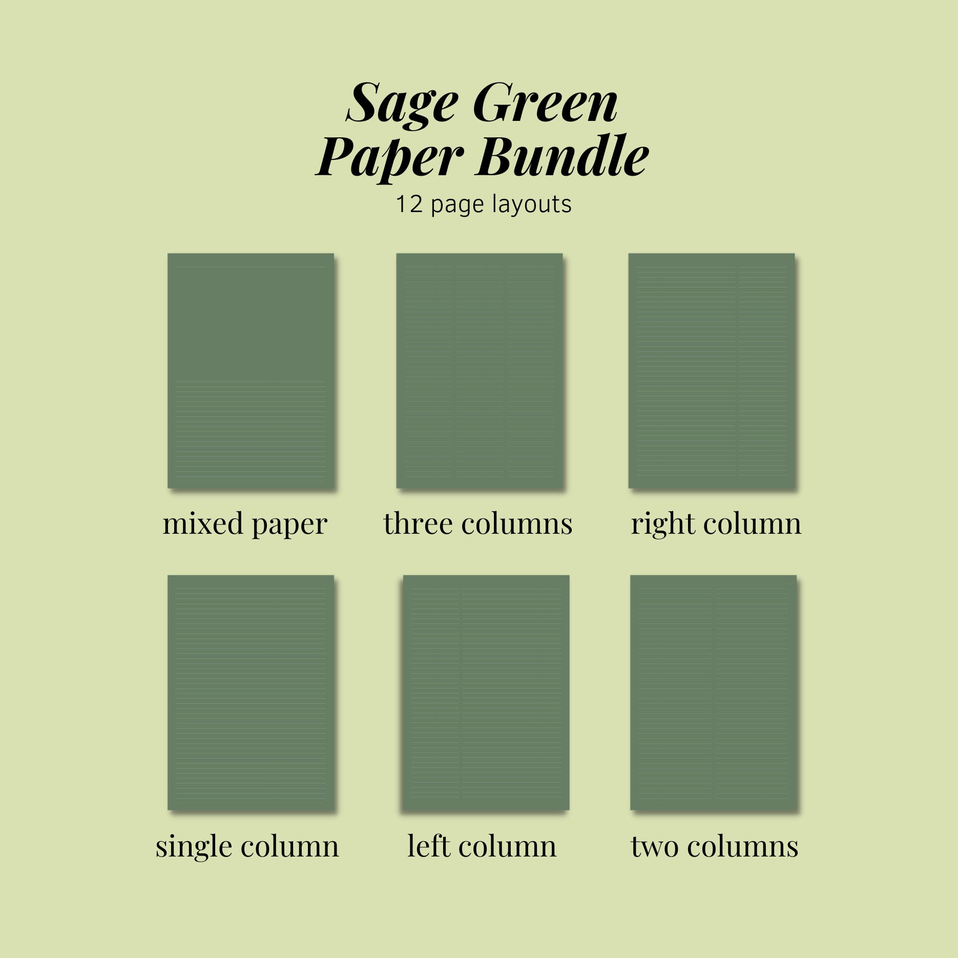 Digital Paper Goodnotes, Green, Digital Notepad, Note Taking Template ...