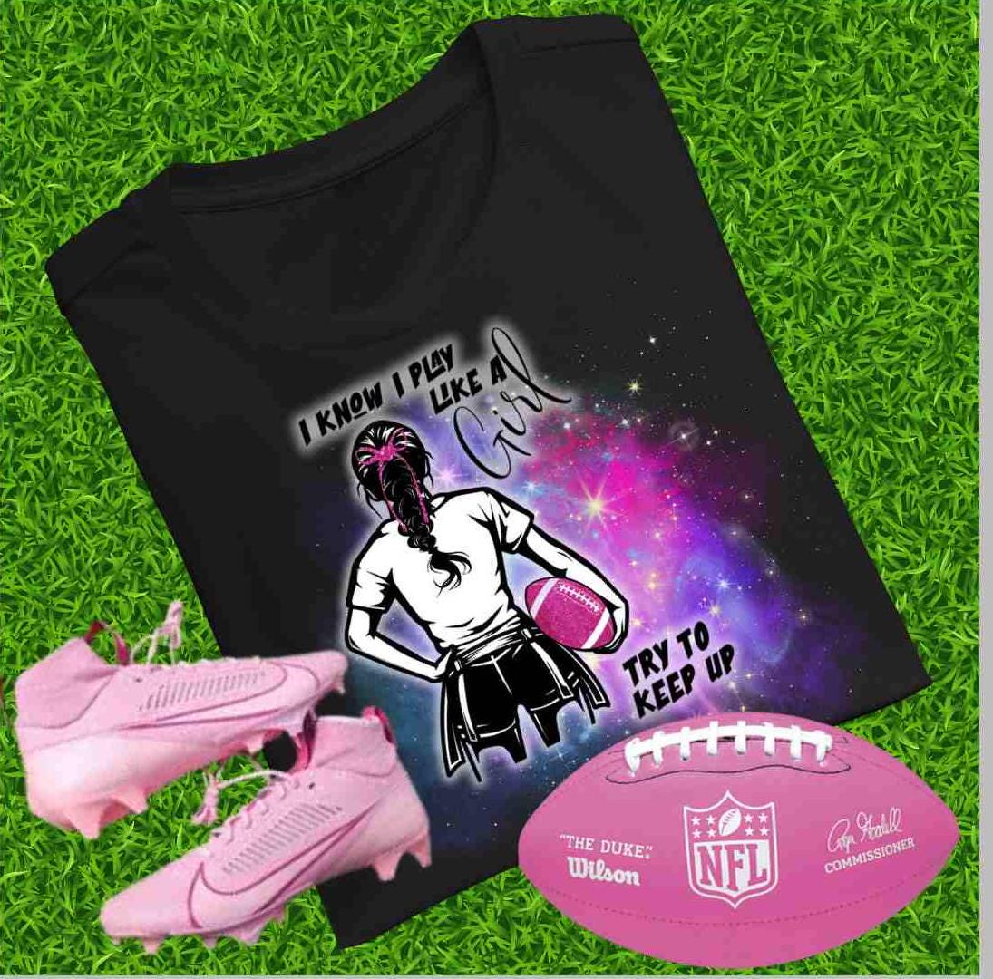 Girl Flag Football PNG - 12 Images - for T-shirts, Sublimation, DTF ...
