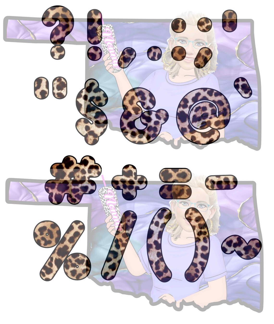 Cheetah Alphabet PNG - JPG Bundle - Complete Set Plus Symbols and ...