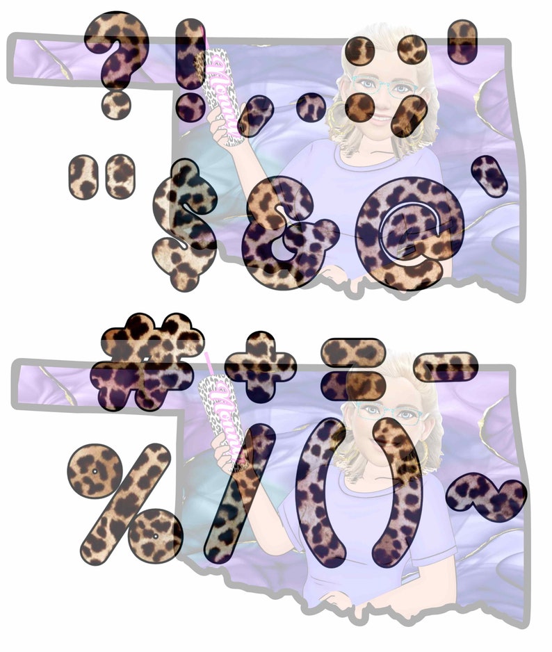 Cheetah Alphabet PNG - JPG Bundle - Complete Set Plus Symbols and ...