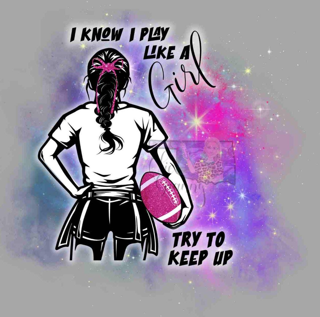 Girl Flag Football PNG - 12 Images - for T-shirts, Sublimation, DTF ...
