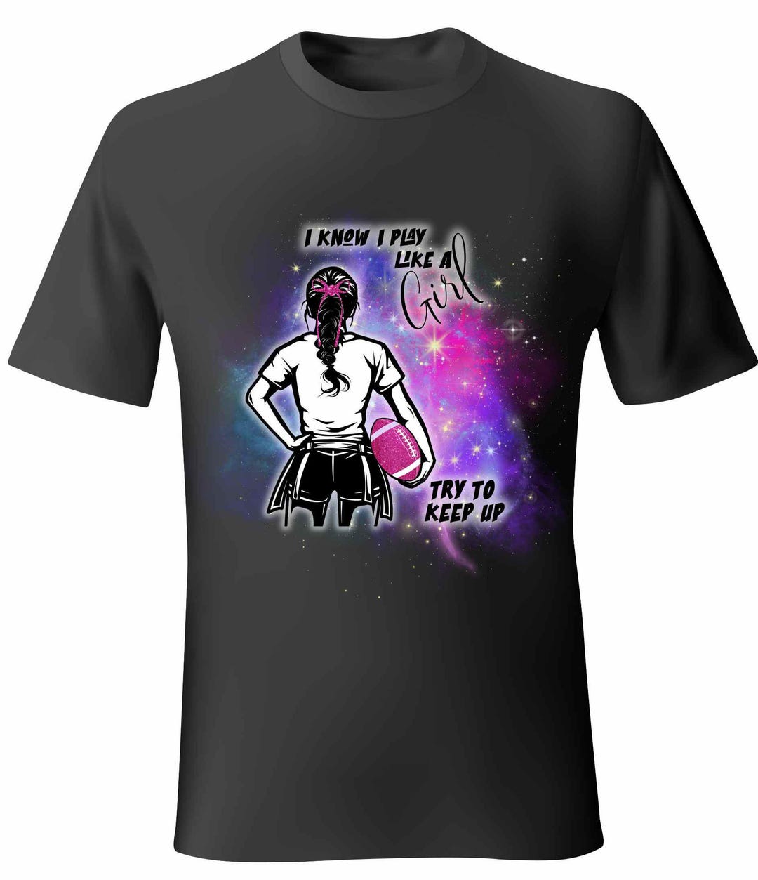 Girl Flag Football PNG - 12 Images - for T-shirts, Sublimation, DTF ...
