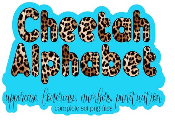 Cheetah Alphabet PNG JPG Bundle Complete Set Plus Symbols - Etsy